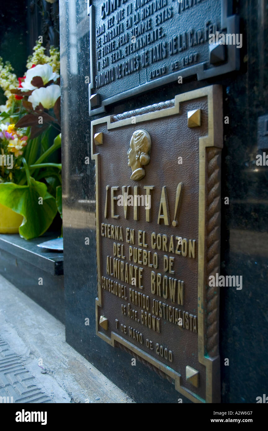Grave of Eva Peron Duarte Recoleta Cemetery Buenos Aires Argentina ...