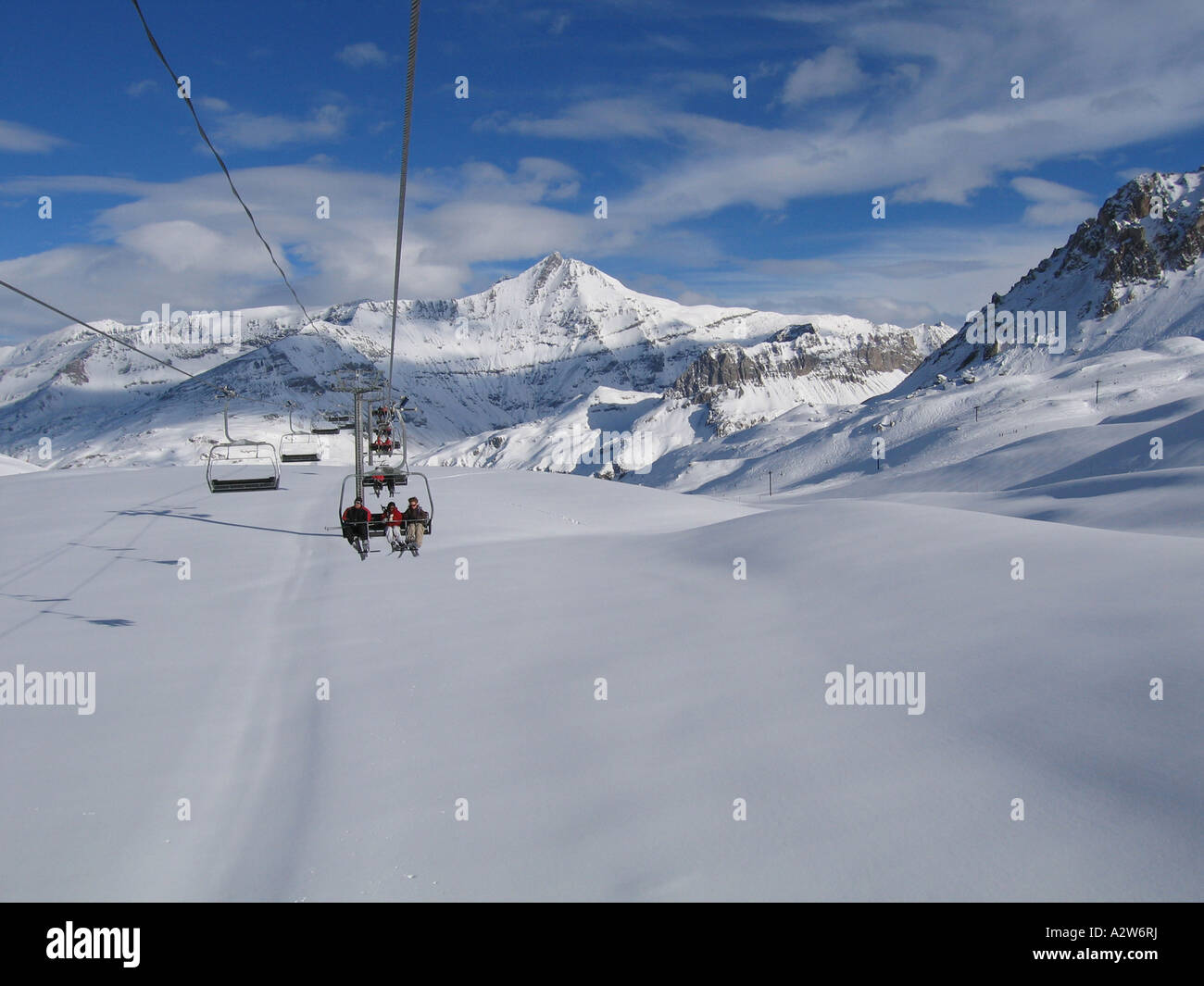 SKI LIFT at resort of Val d'Isere, French Alps. Photo David Gale Stock ...