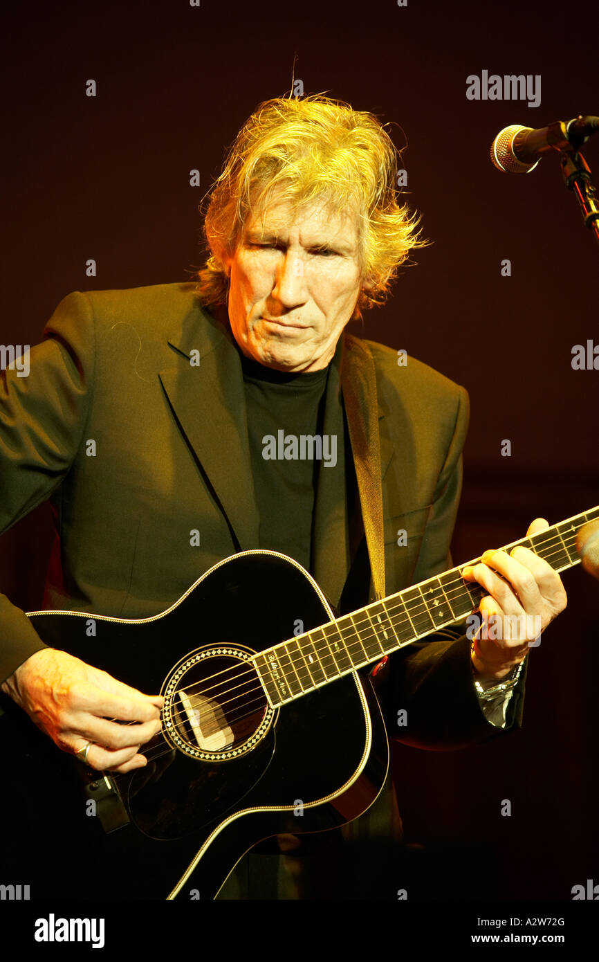 Roger Waters in live music stage concert performance playing the Dark ...