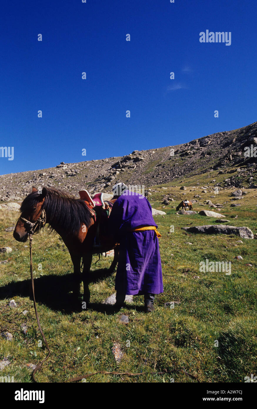 Mongolian nomadic horseman hi-res stock photography and images - Alamy