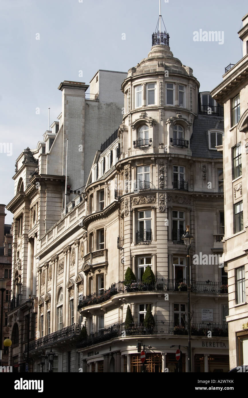 Decorative styling on building on St James s St London SW1 England ...