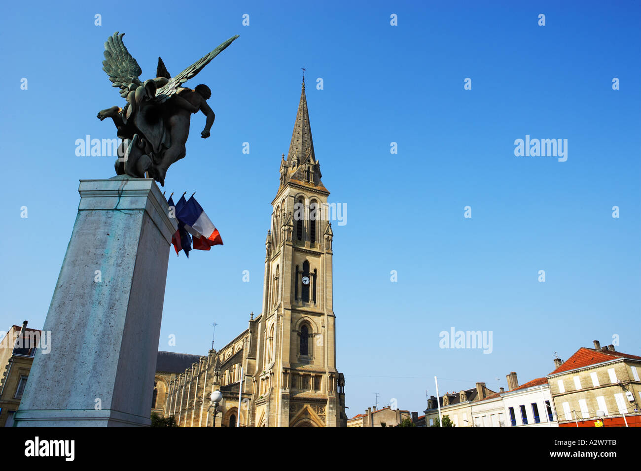 France Dordogne Bergerac Town Centre Notre Dame church Stock Photo - Alamy