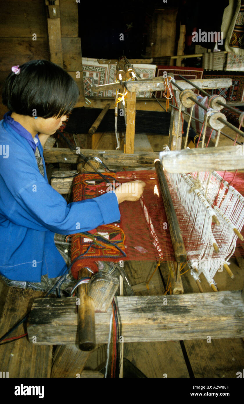 Bhutan Local Caption Bhutan Yatha Weaving Stock Photo - Alamy