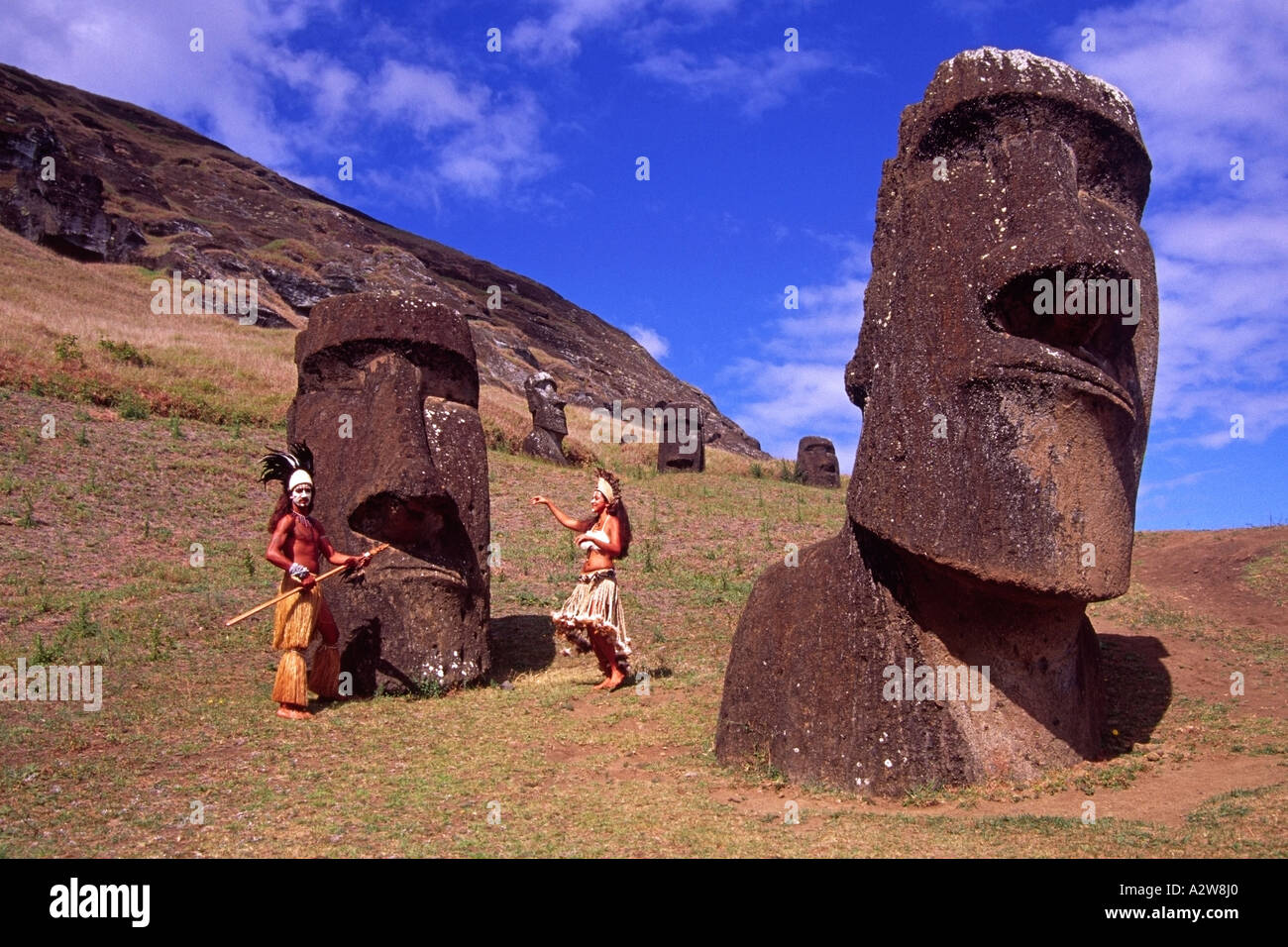 Rapanui people moai rano raraku hi-res stock photography and images - Alamy