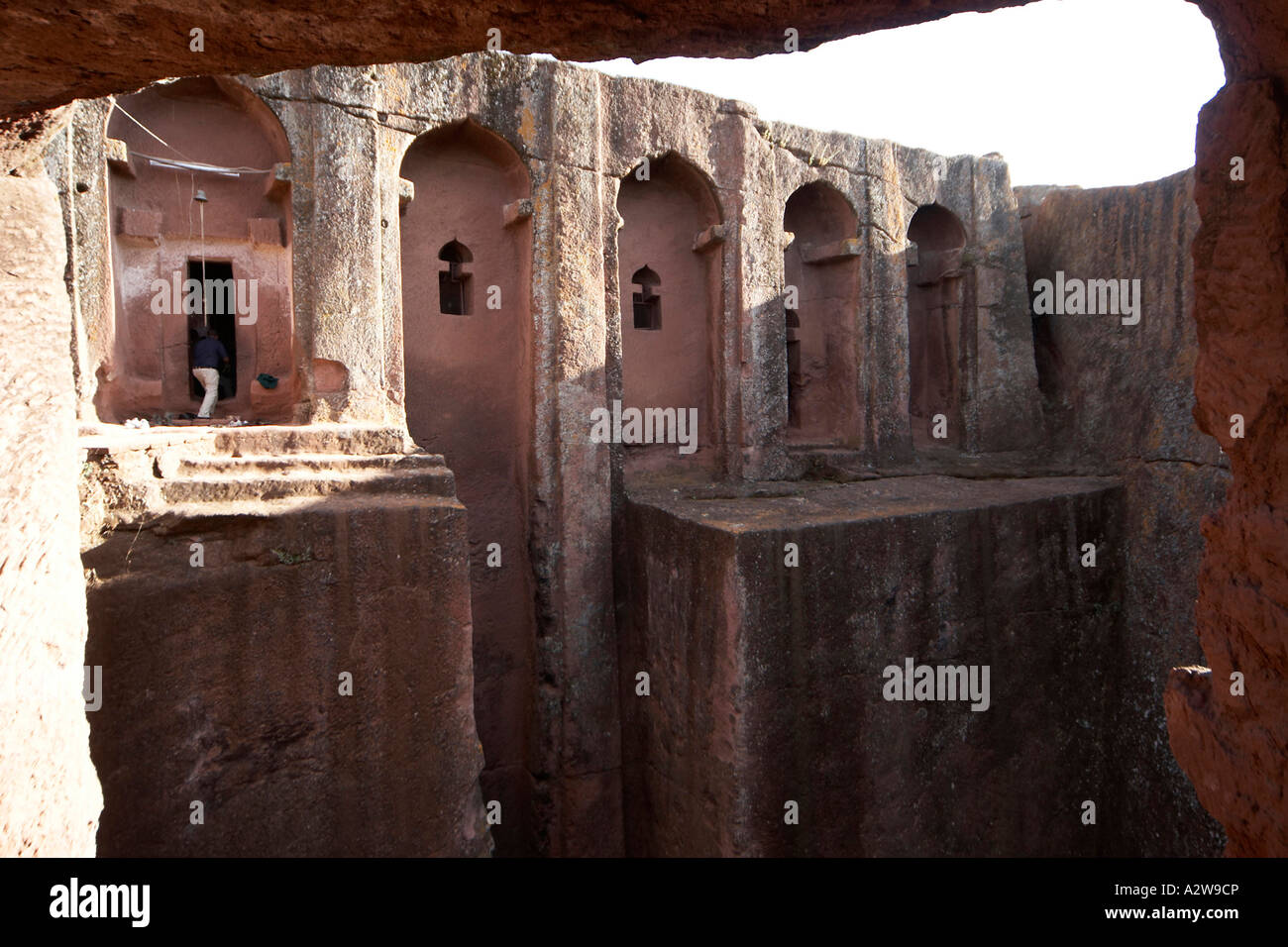 Arches outside the Bet Gabriel Rafael rock hewn Orthodox Christian ...