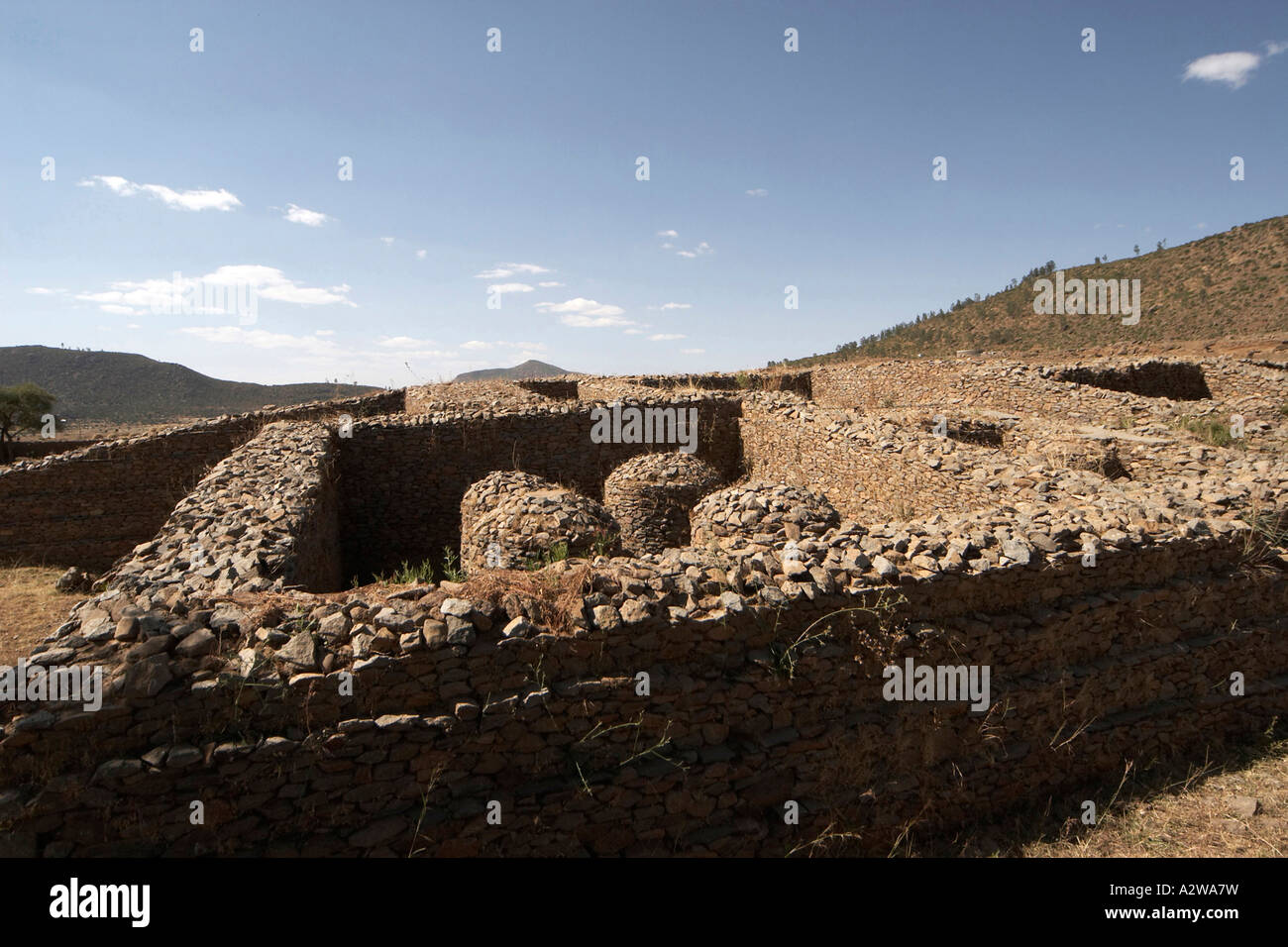 Queen of Sheba s Palace with stone walls approx 650 AD in Aksum or Axum ...