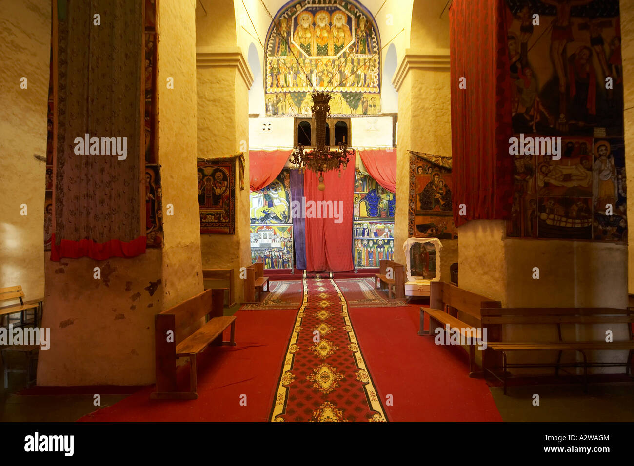 Interior of St Mary of Zion old church in Aksum or Axum Ethiopia Africa ...