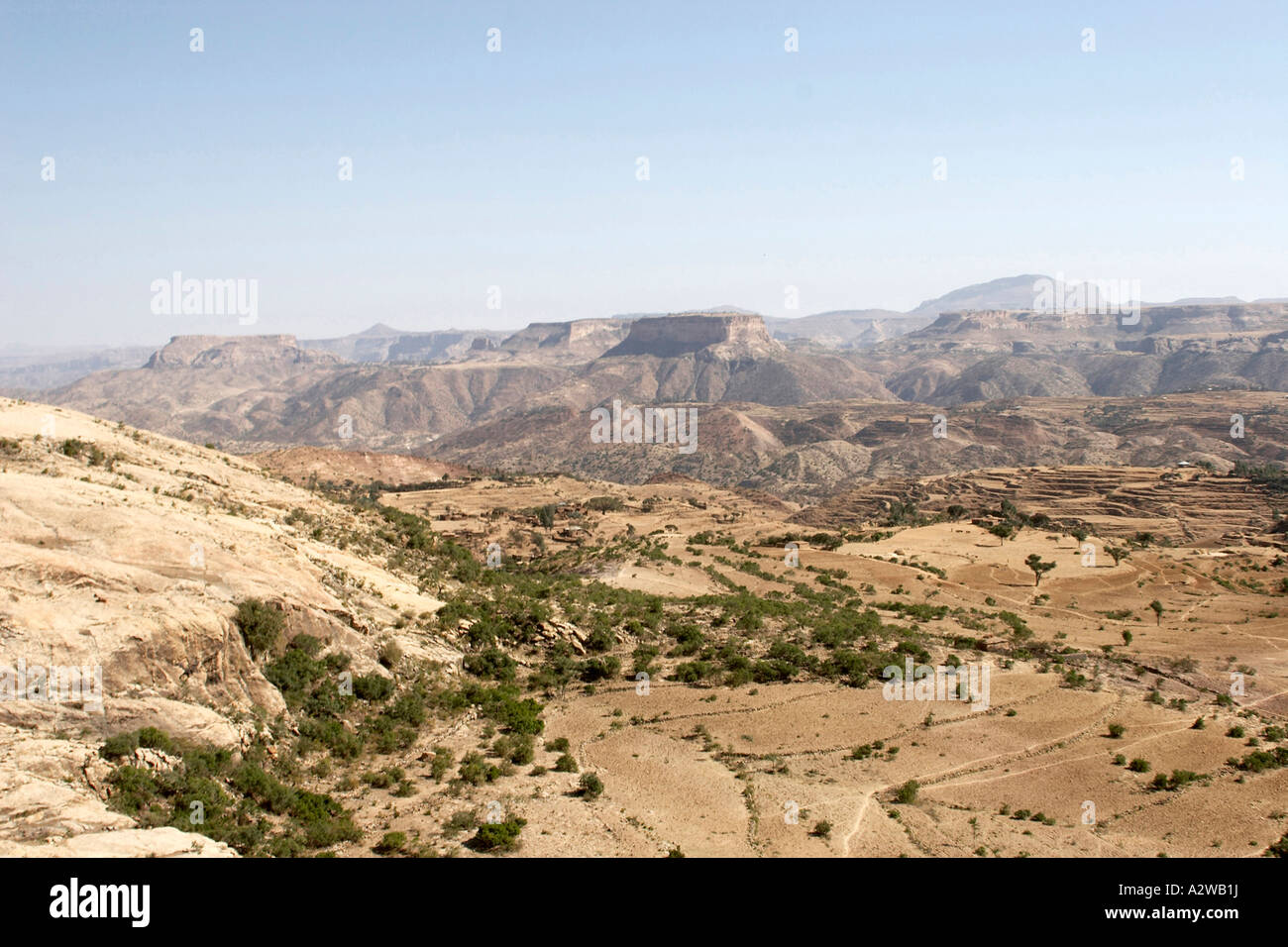 Mountain landscape of Ethiopia near Eritrean border Africa Stock Photo ...