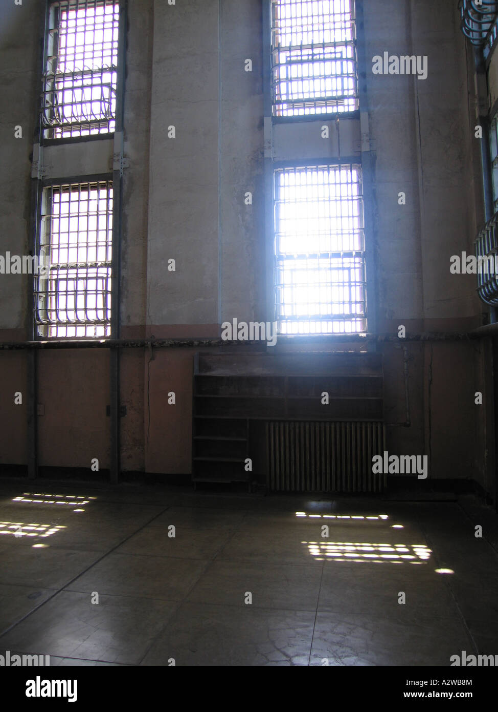 Daylight streaming through barred window Alcatraz San Francisco ...