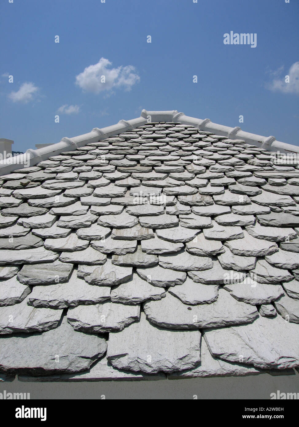 Slate roof, Greece Stock Photo - Alamy