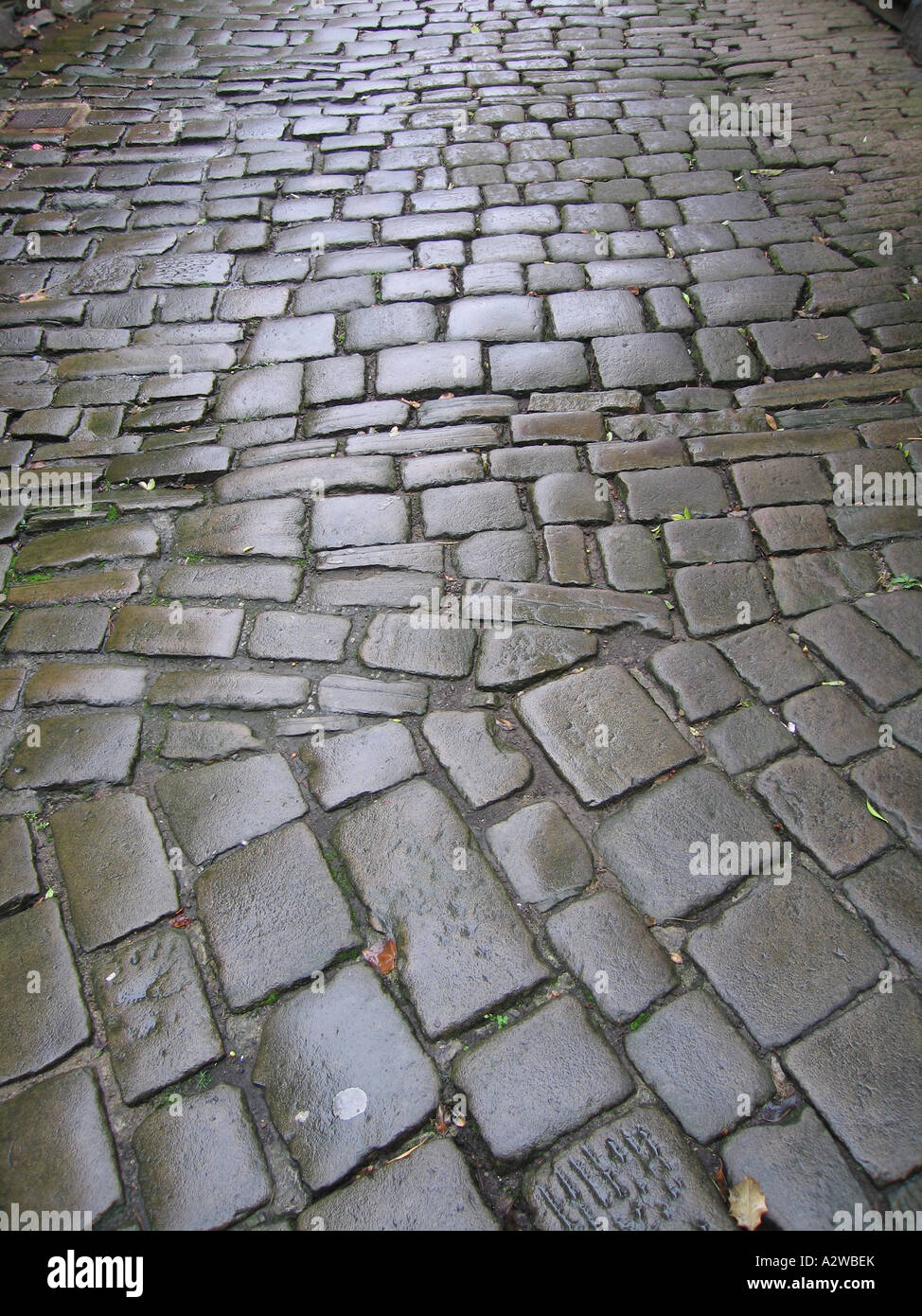 Cobblestone path in Haworth Bronte Country West Yorkshire, England UK ...