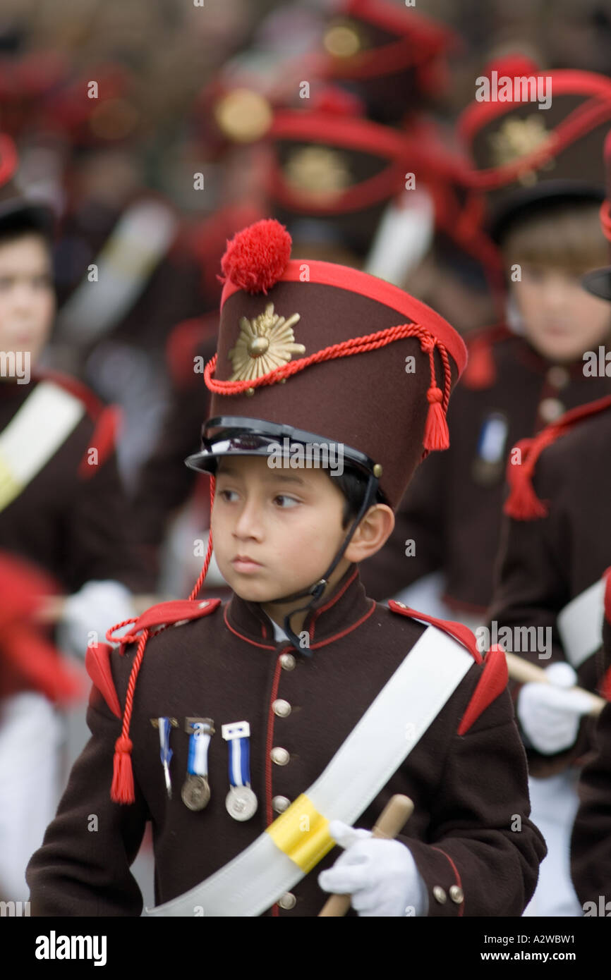 Young Basque children wearing period costume during La Tamborrada ...