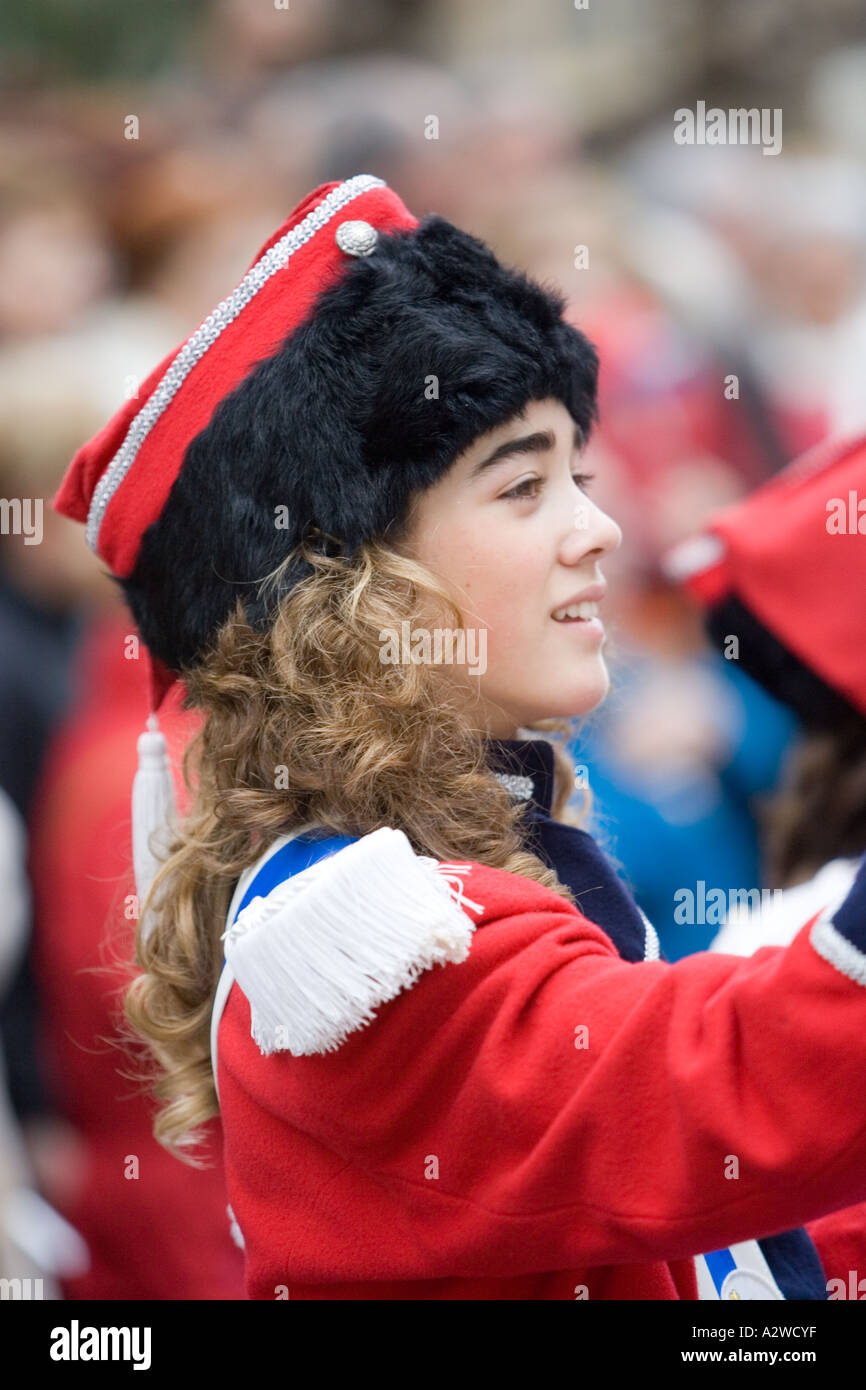 Young Basque woman holding a banner, La Tamborrada, Donostia San ...