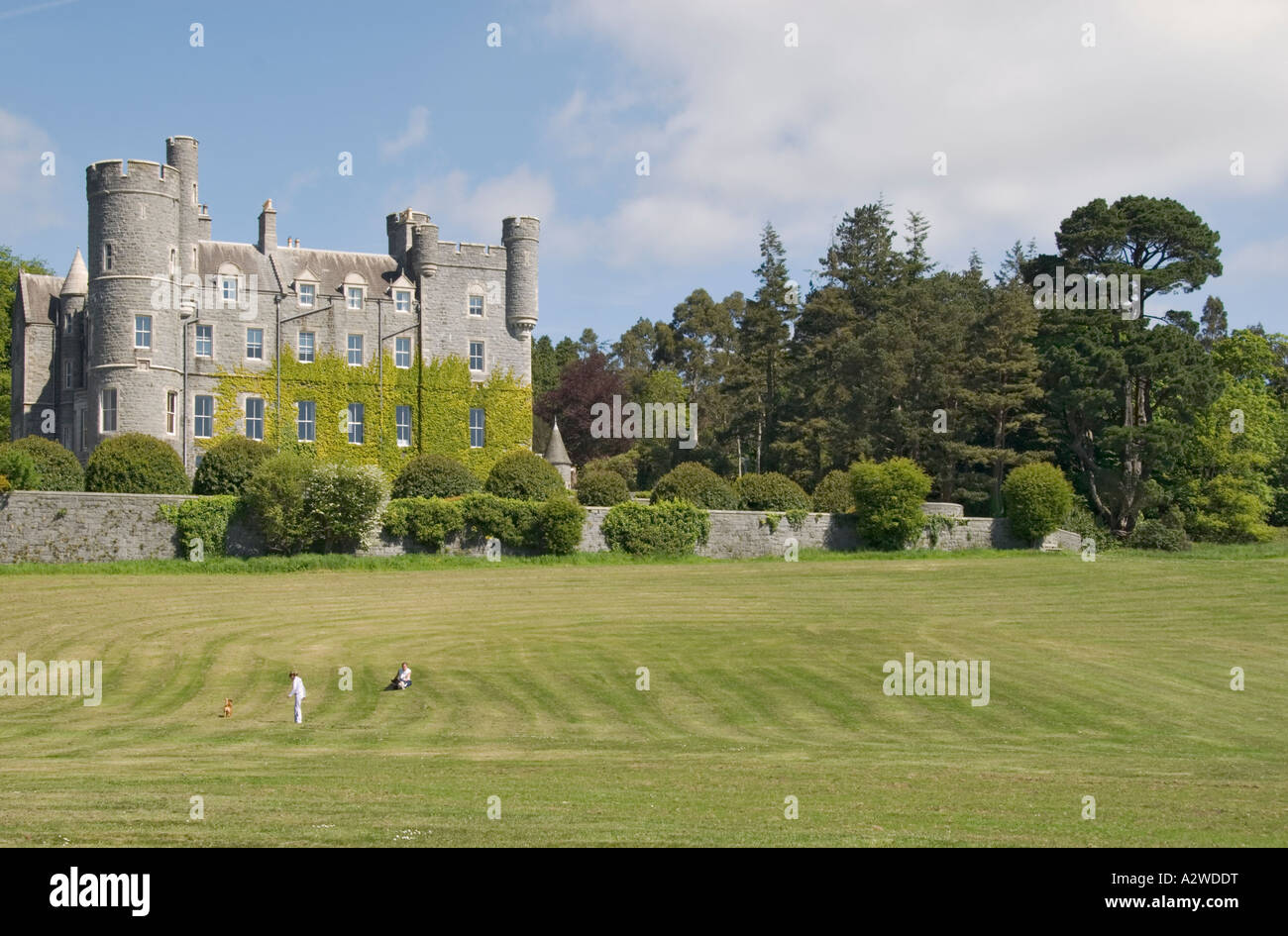 Northern Ireland County Down Castlewellan Forest Park castle Stock ...