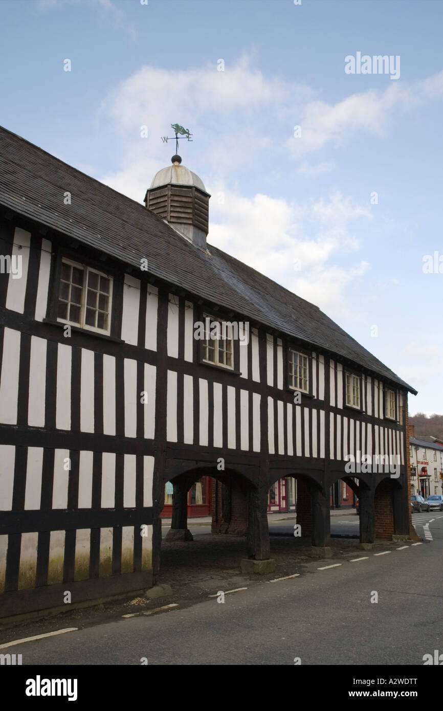 Old Market Hall or Booth Hall 1609 timber framed building on stilts in ...