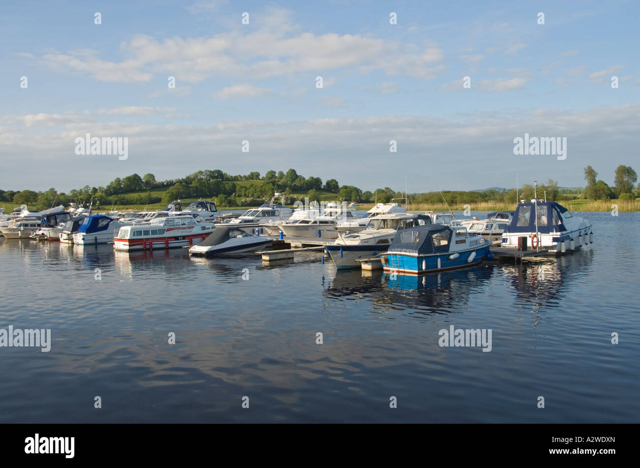 Northern Ireland County Fermanagh River Erne boat marina Stock Photo ...