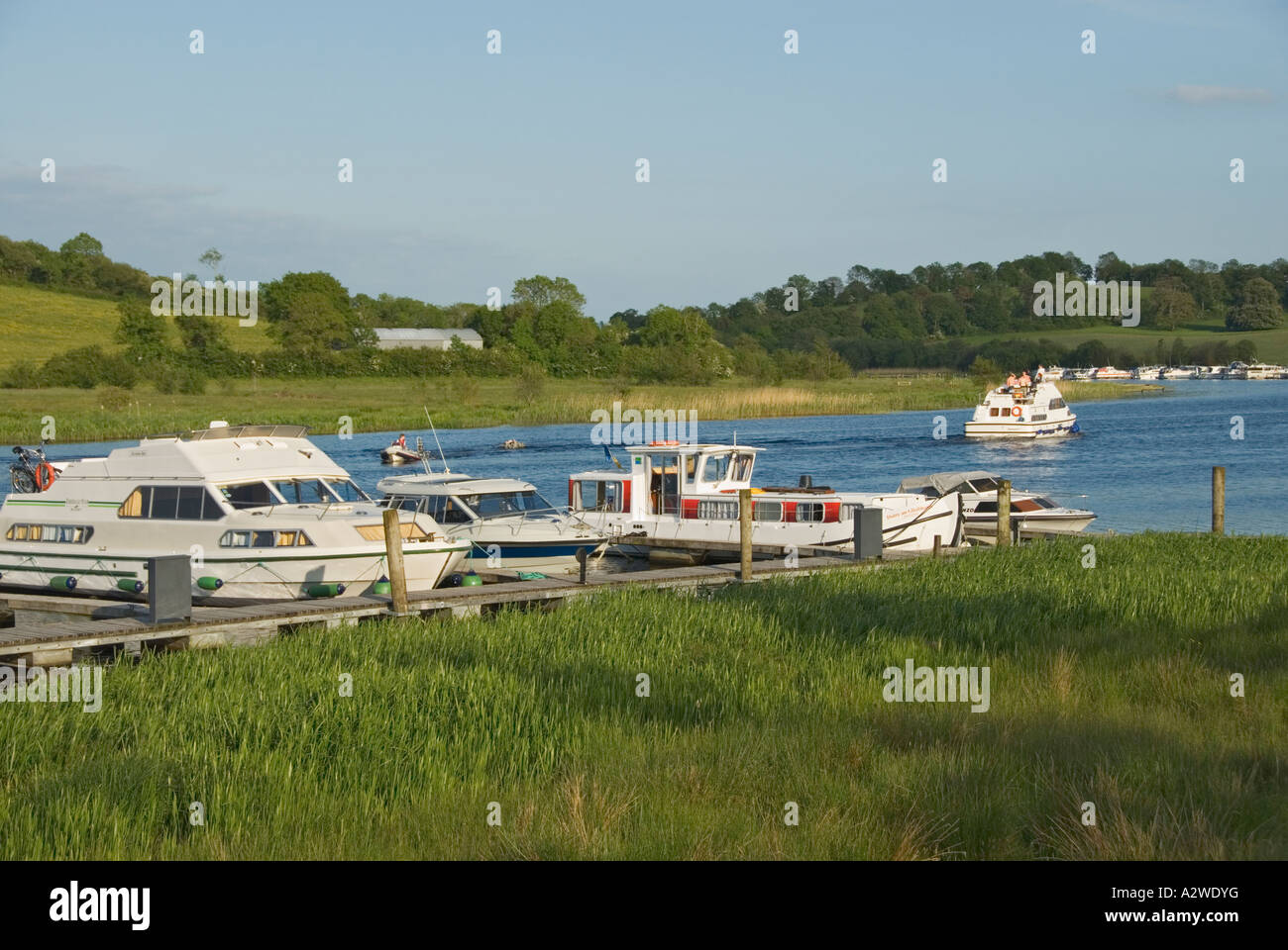 Northern Ireland County Fermanagh River Erne boat marina Stock Photo ...