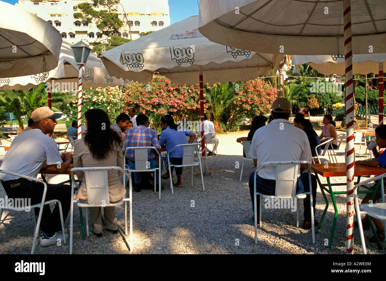 Tunisia Tunis an outdoor cafe Stock Photo - Alamy