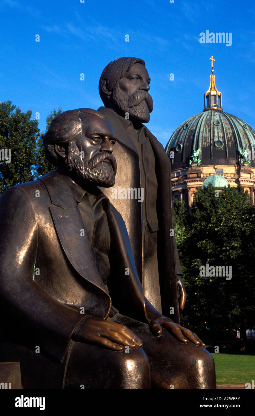 Germany Berlin the Marx Engels Monument Stock Photo - Alamy