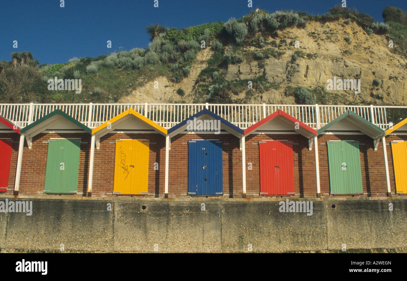 Beach bathing huts Swanage Dorset England Stock Photo - Alamy