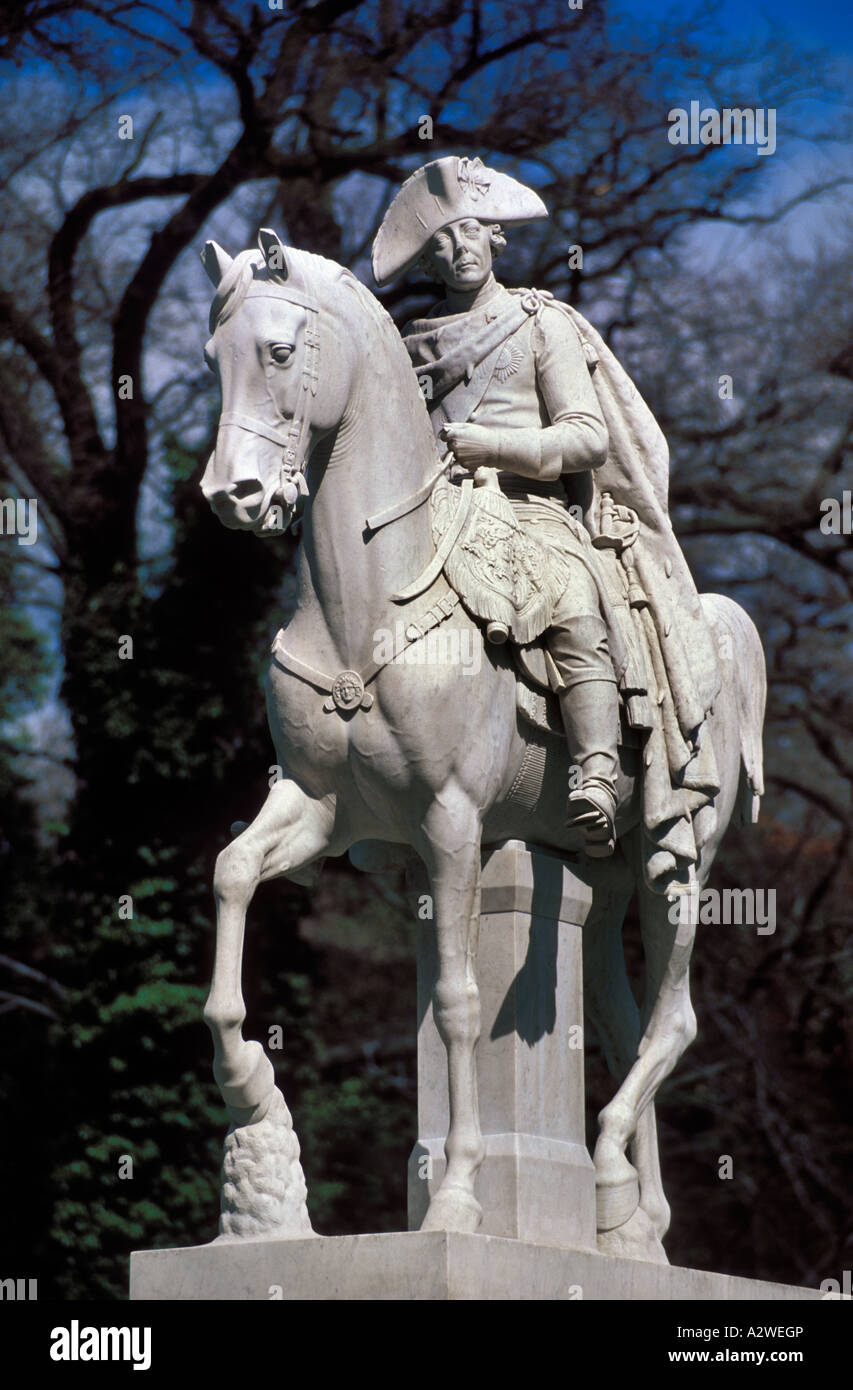 Germany Potsdam statue of Frederick the Great at Sanssouci Stock Photo ...