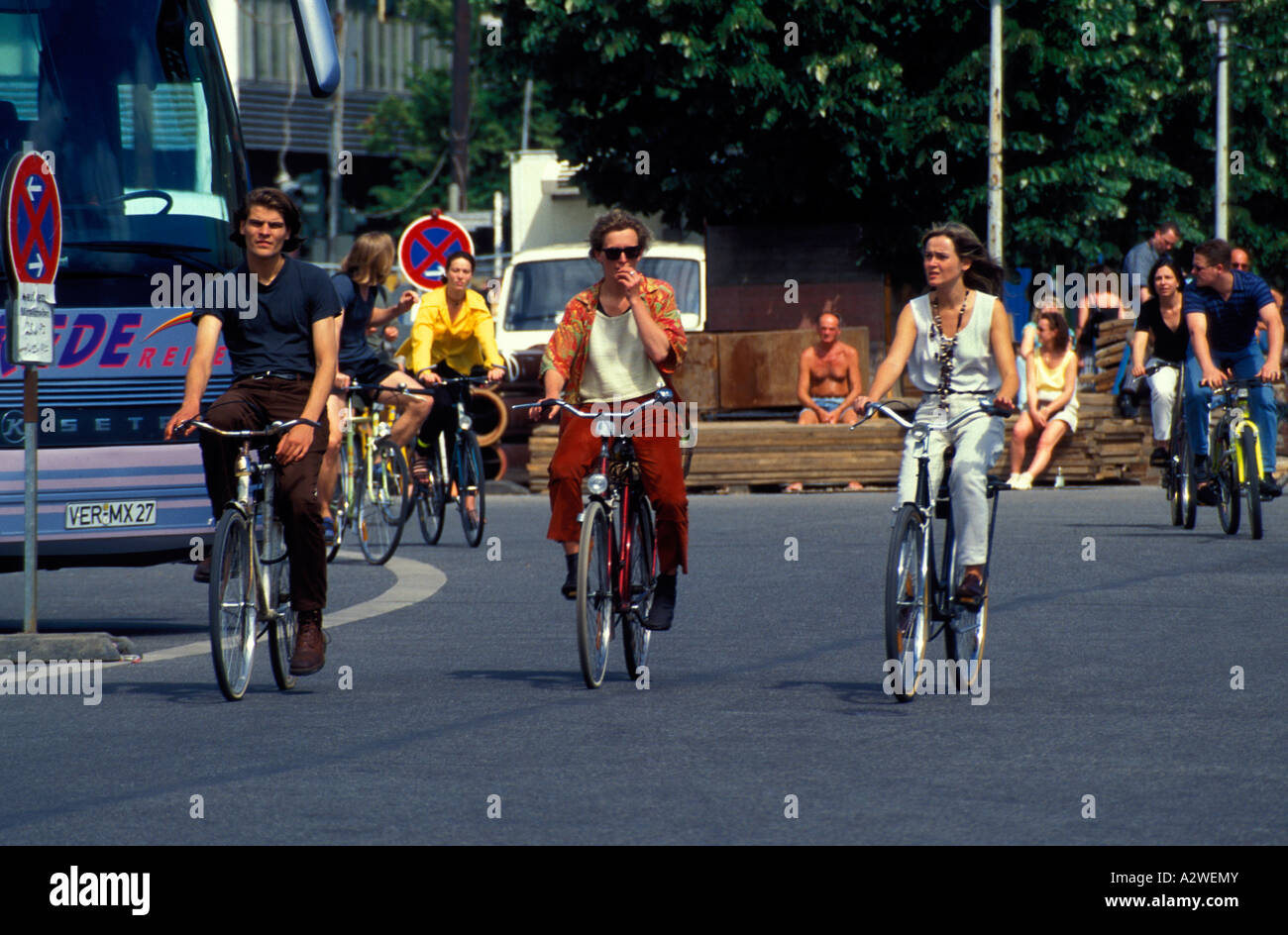 Germany Berlin cyclists Stock Photo - Alamy