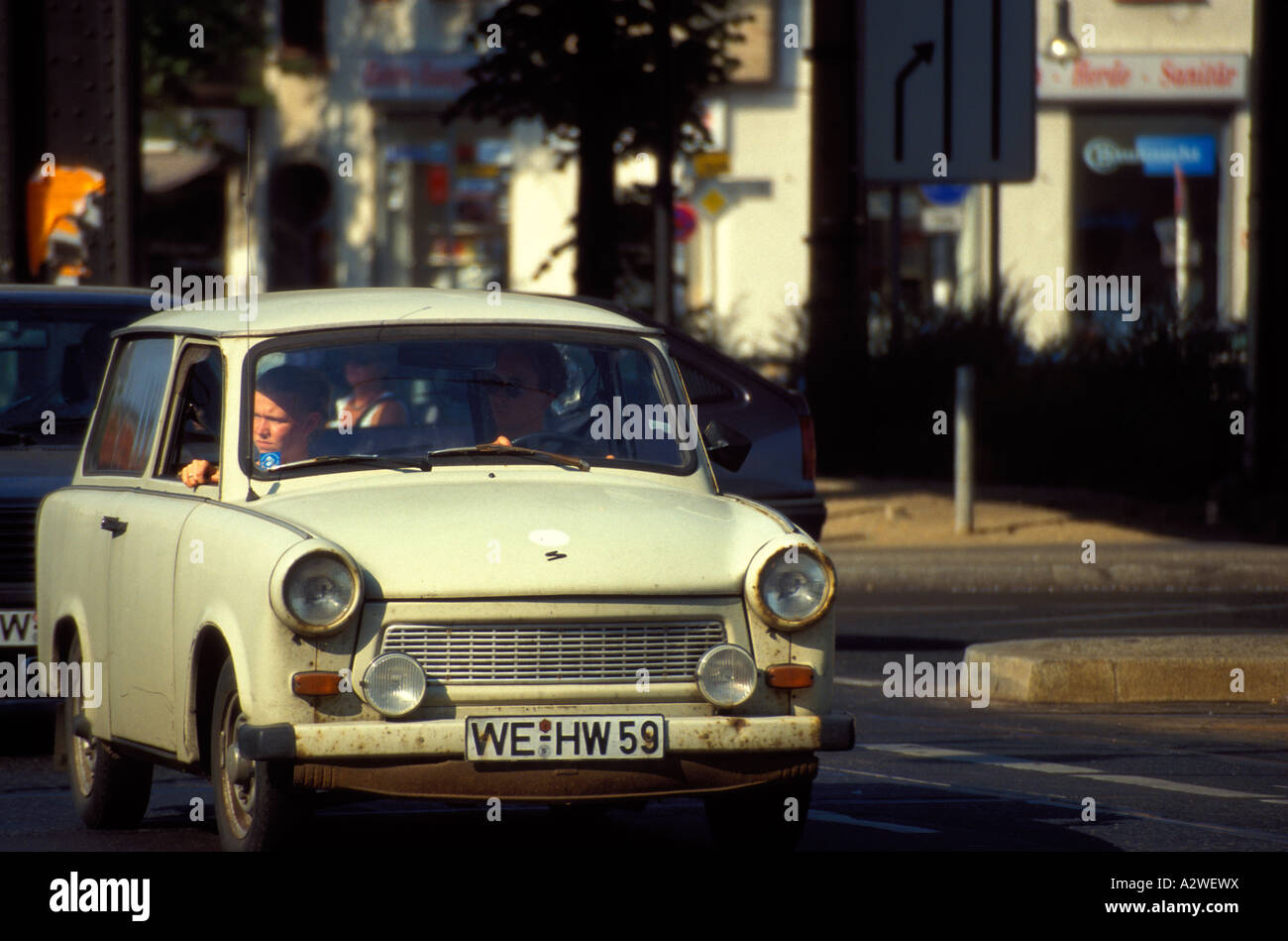 Germany Berlin an old East German Trabant motorcar Stock Photo - Alamy