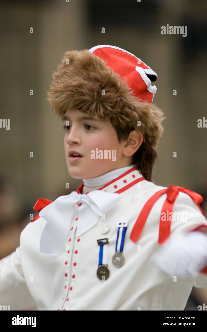 A Basque boy parades in uniform during La Tamborrada, Donostia San ...