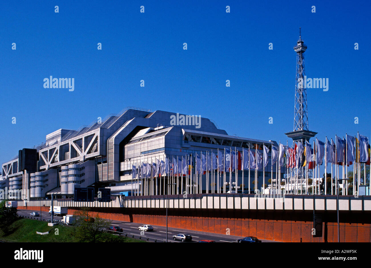 Berlin the International Congress Center and the Funkturm Stock Photo ...