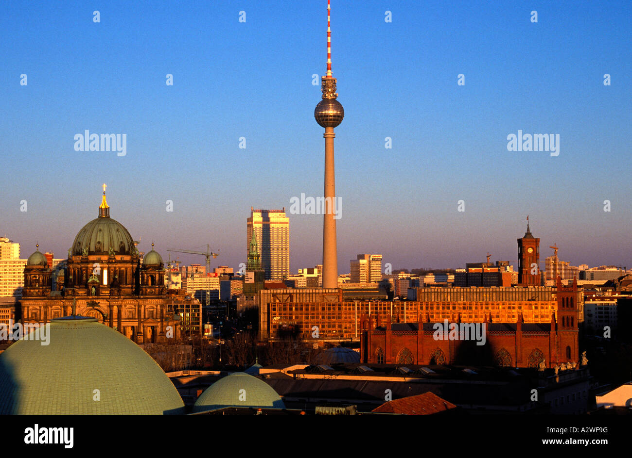 Germany Berlin view over city including the Television Tower Stock ...