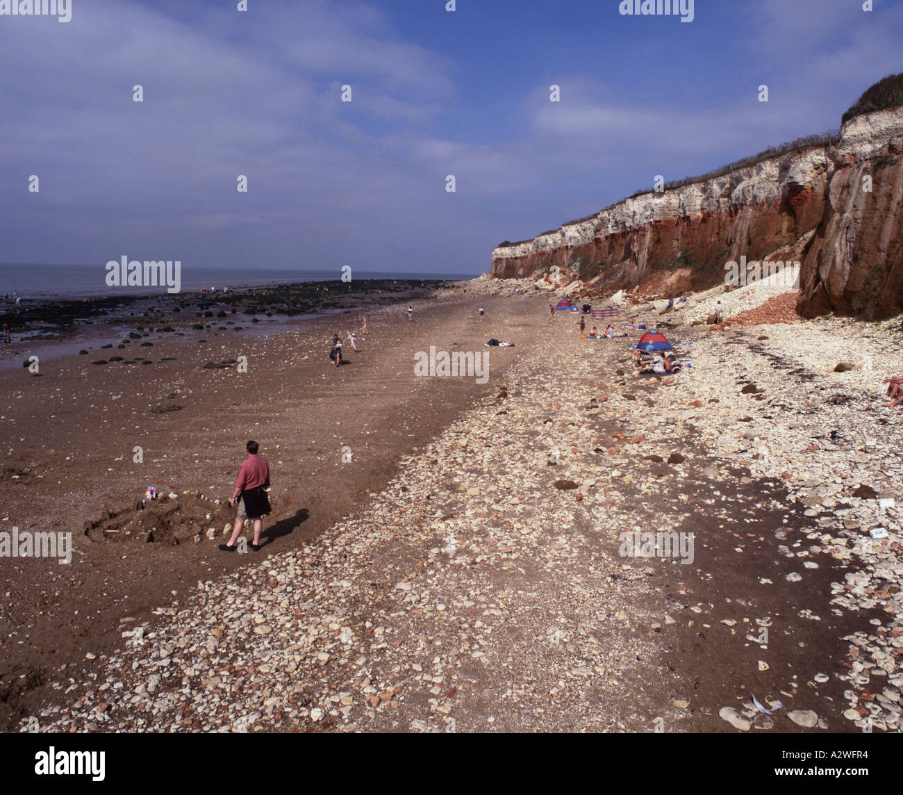 The seaside town of Hunstanton, on the North Norfolk coast beside The ...