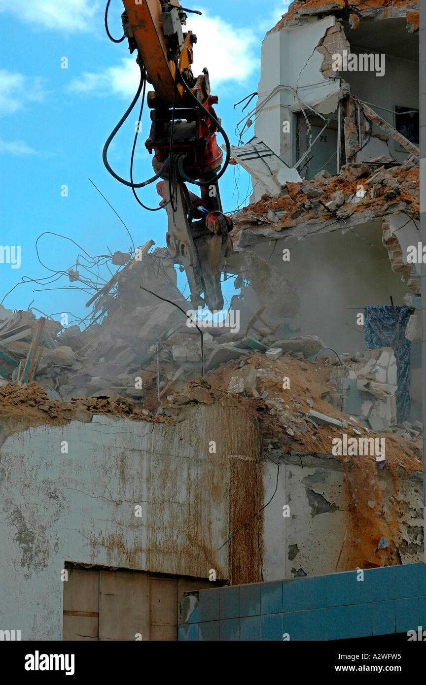 demolition of a building to make space for a new modern highrise Stock ...