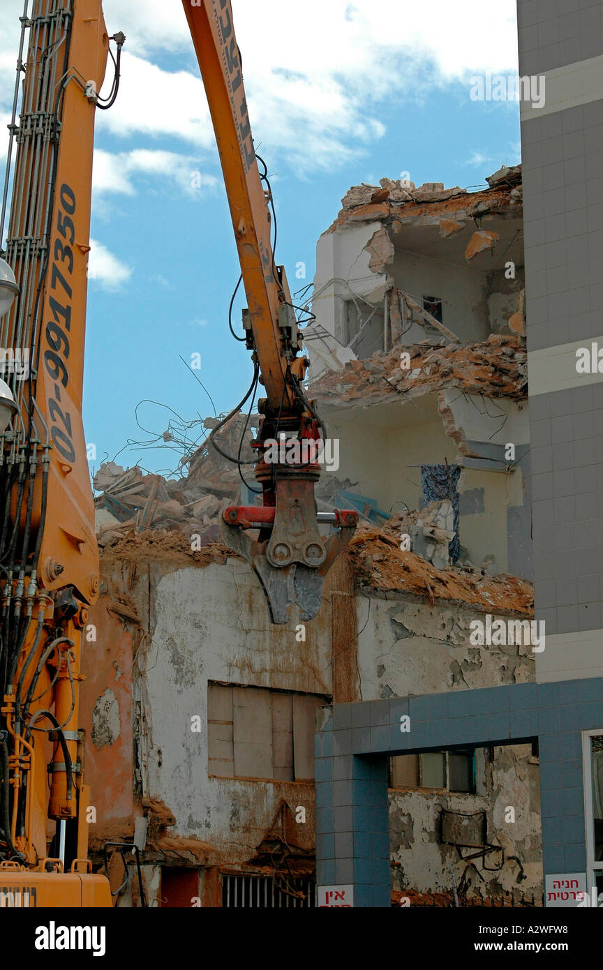 demolition of a building to make space for a new modern highrise Stock ...