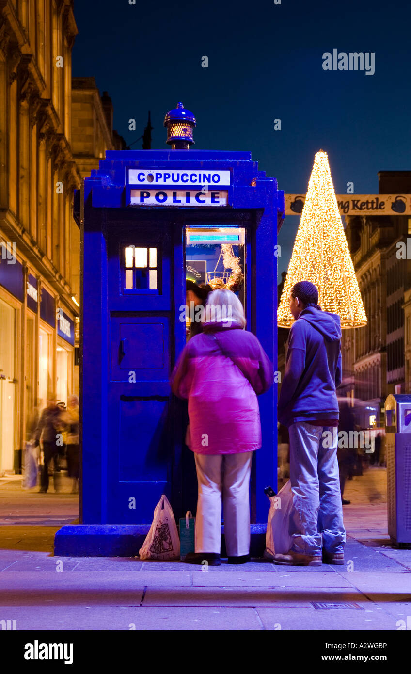 An old police box that has been converted into a coffee kiosk Buchanan ...