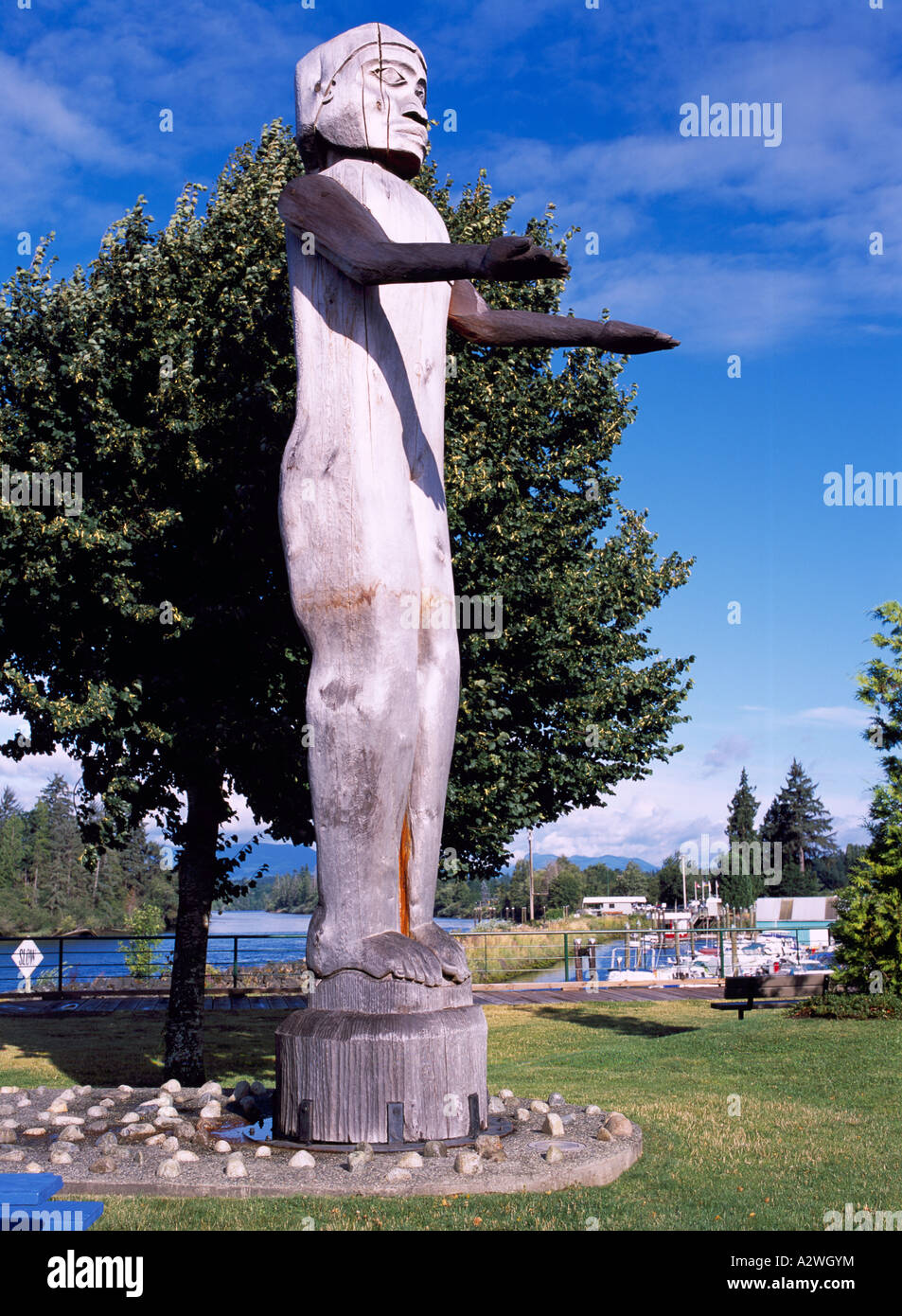 "Welcome Figure" Totem Pole of the Nuu-Chah-Nulth First Nations in Port ...