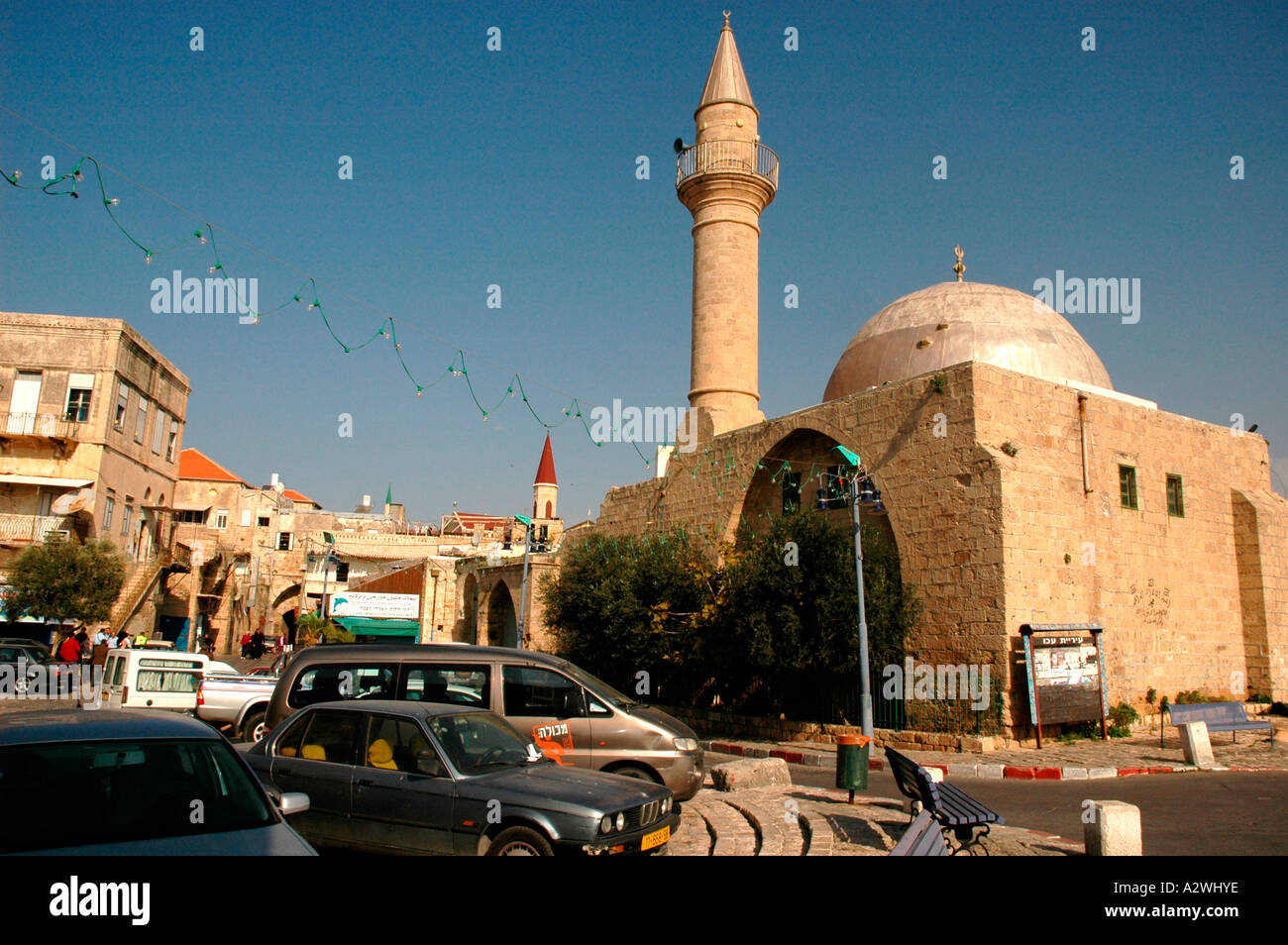 A mosque and turret in old Akko, Israel Stock Photo - Alamy