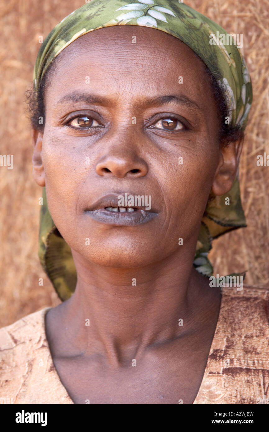 Woman in village near Mendi western Ethiopia Africa Face portrait Stock ...