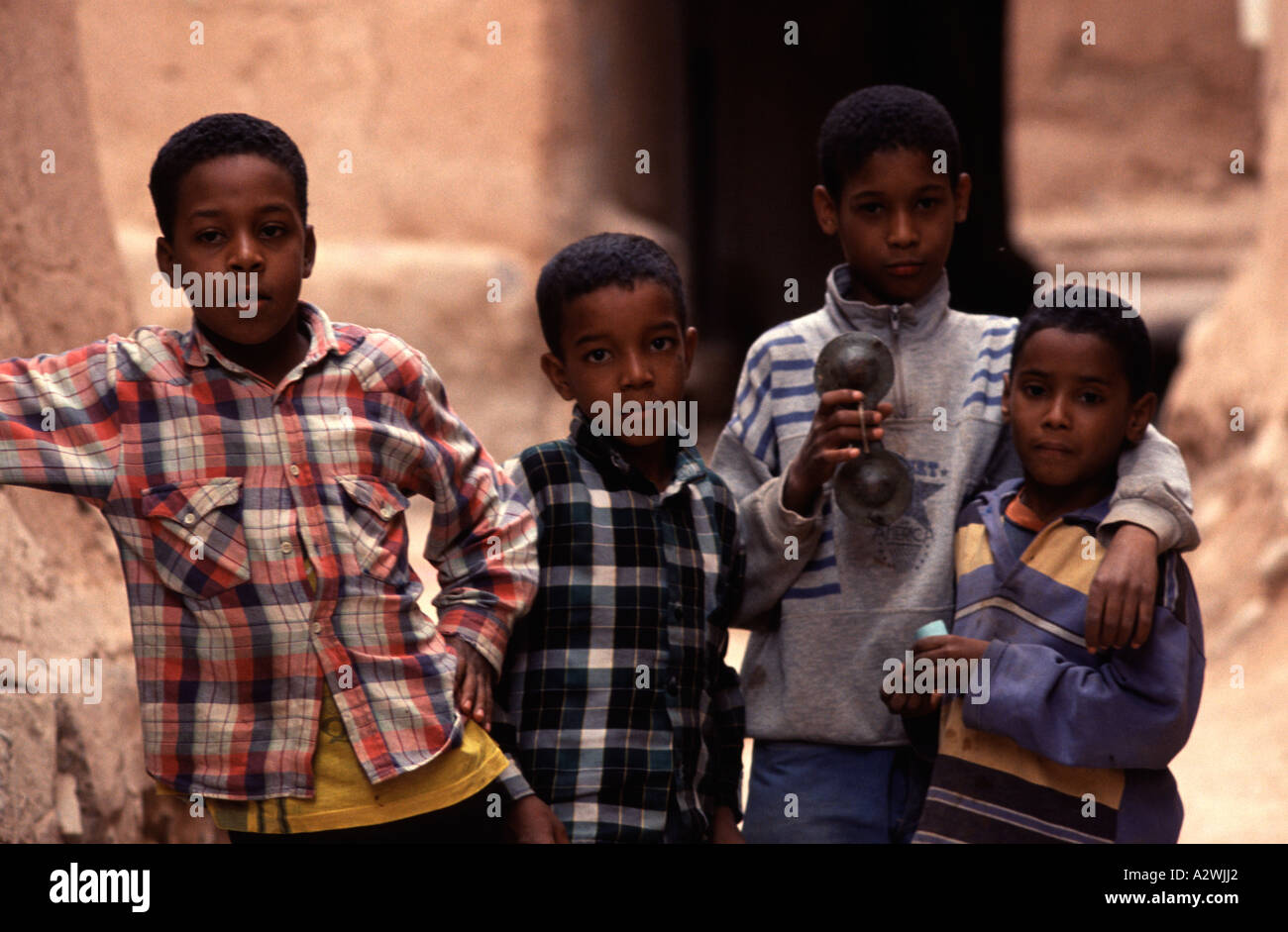 Four Moroccan Boys in Ouarzazate, Morocco Stock Photo - Alamy