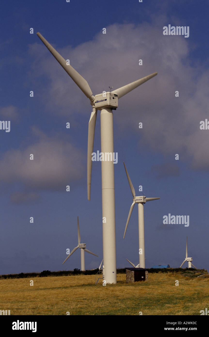 electricity generating windmills wind turbines dyfed west wales Stock ...