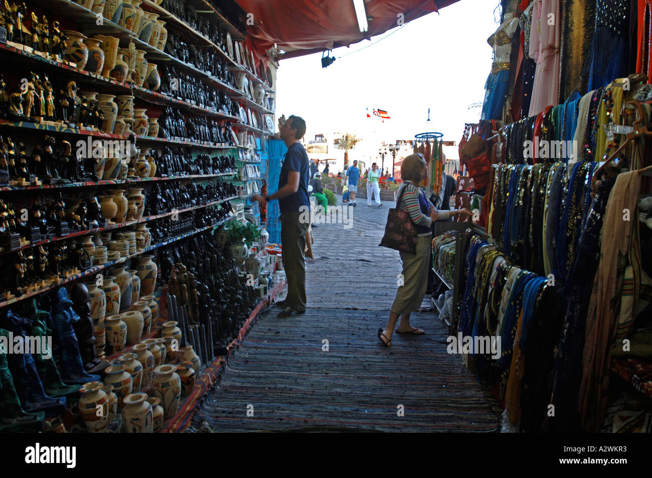 Tourist looking around shops in Sharm El Sheikh Egypt Stock Photo - Alamy
