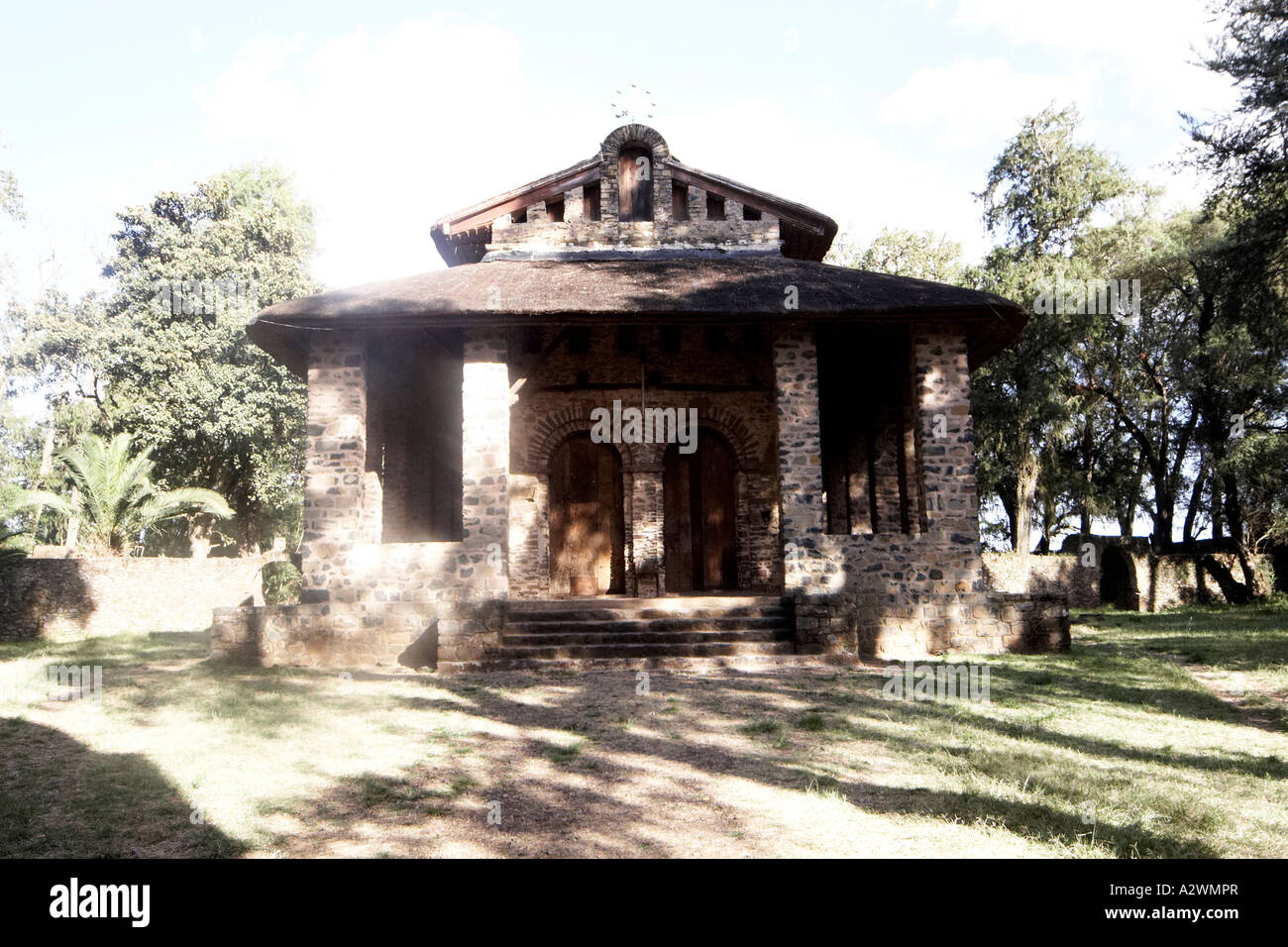 Debre Berhan Selassie historic church front exterior in Gonder 17 19C ...