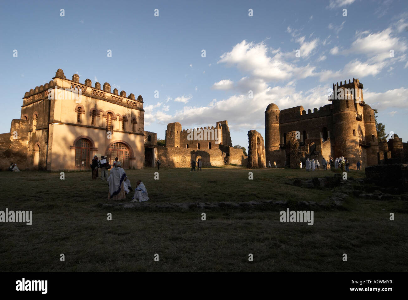 old historic building ruins at dusk with people in Royal Enclosure of ...