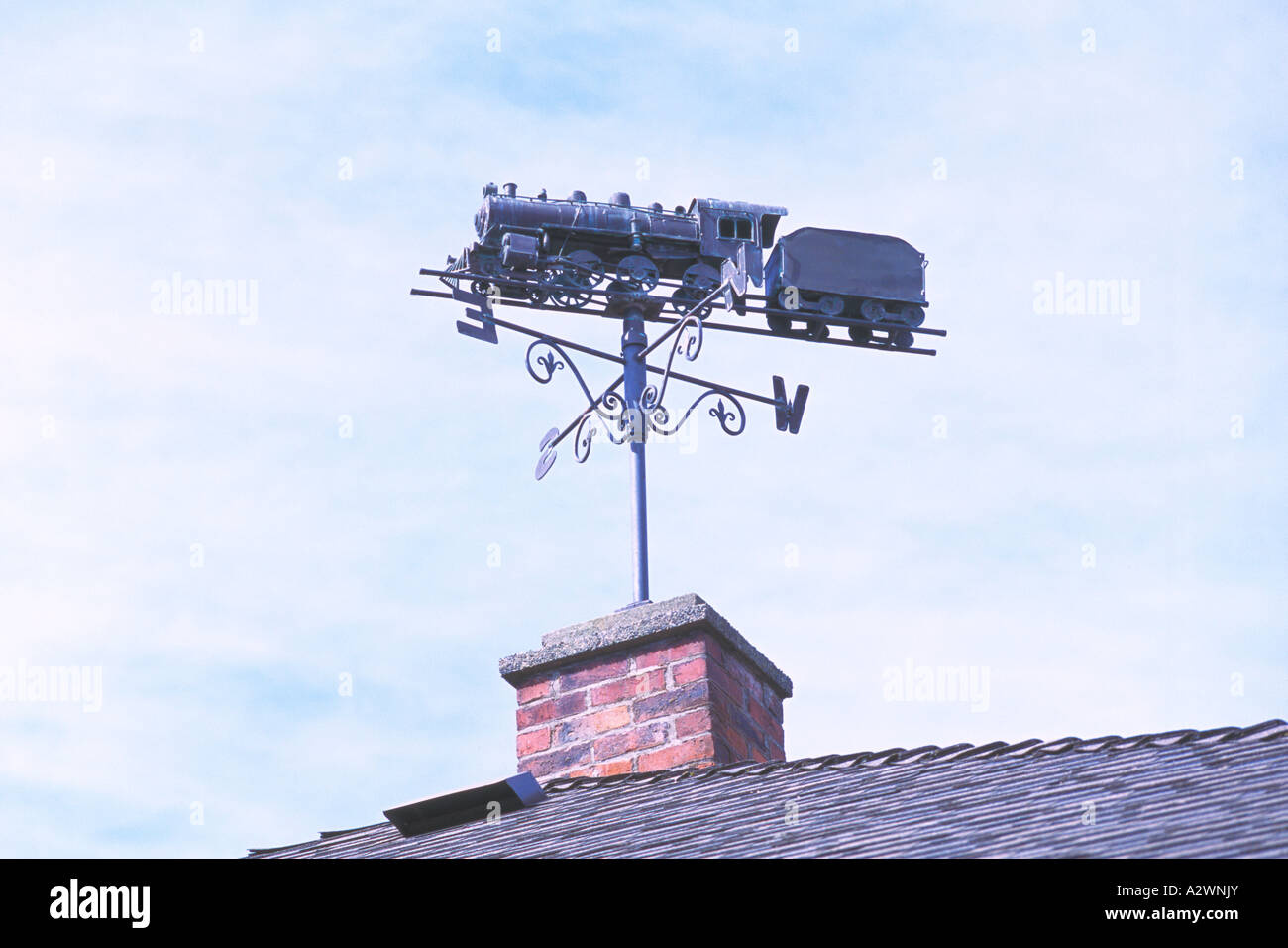 Train locomotive weather vane hi-res stock photography and images - Alamy