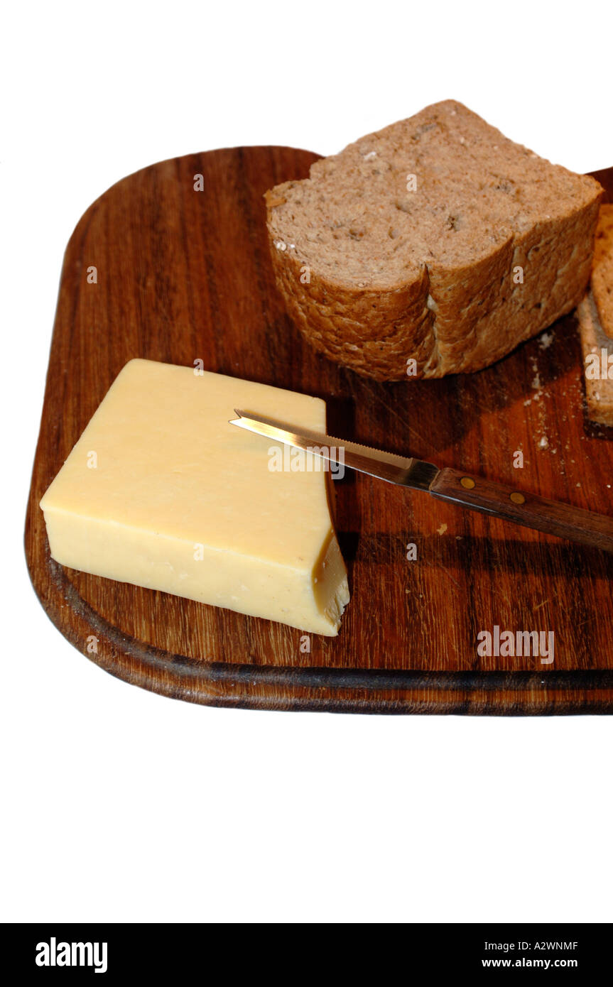 A slice of Bread and Cheddar cheese Stock Photo - Alamy