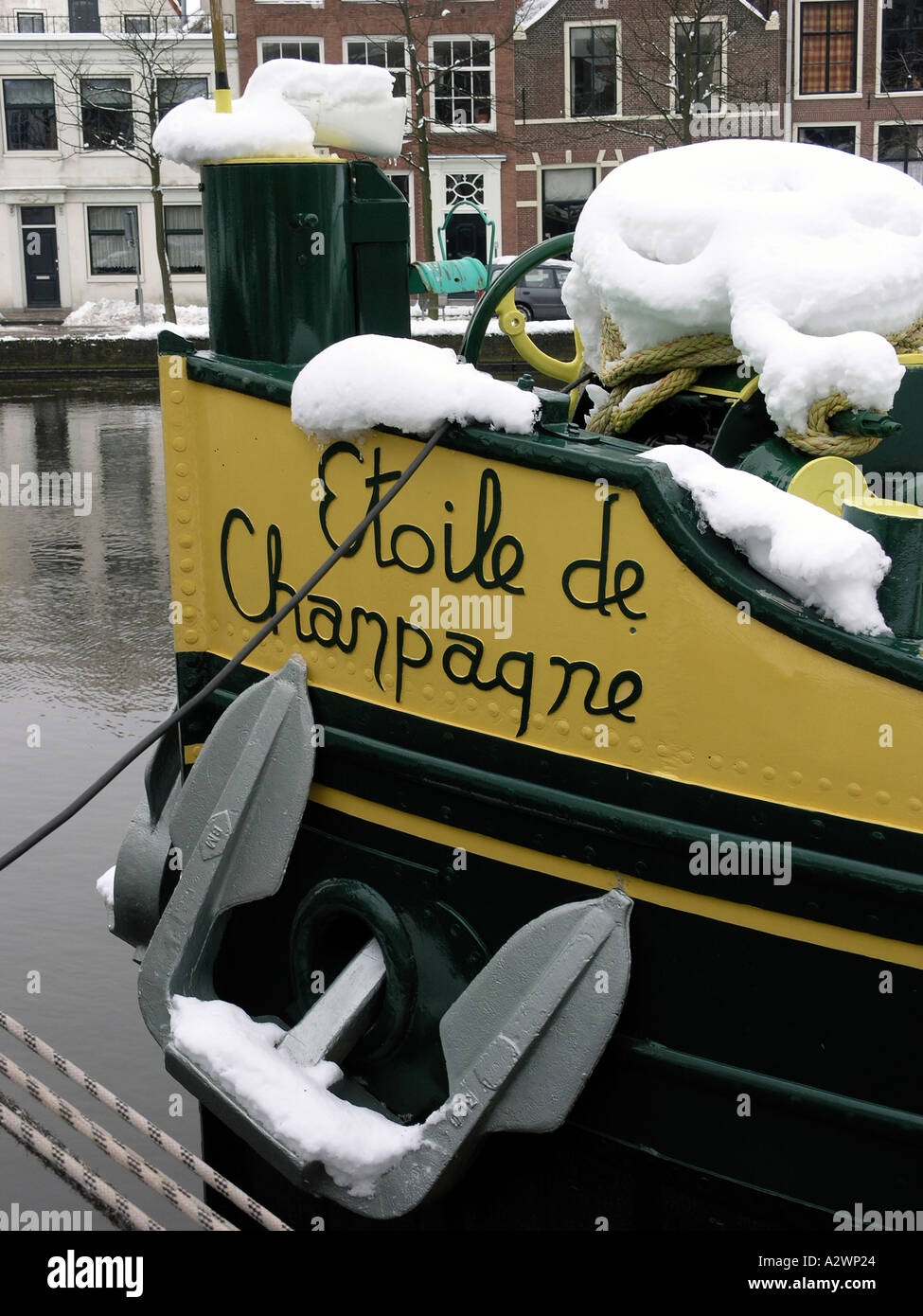 Dutch Winter in Haarlem on the River Spaarne Stock Photo - Alamy