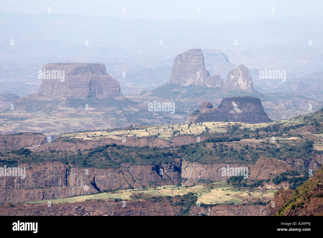 Eroded geological mesas in Simien Mountains National Park Ethiopia ...