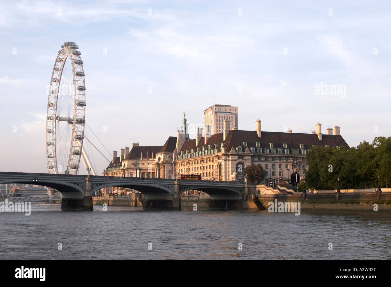 BA London Eye with County Hall Westminster Bridge and Shell Centre in ...