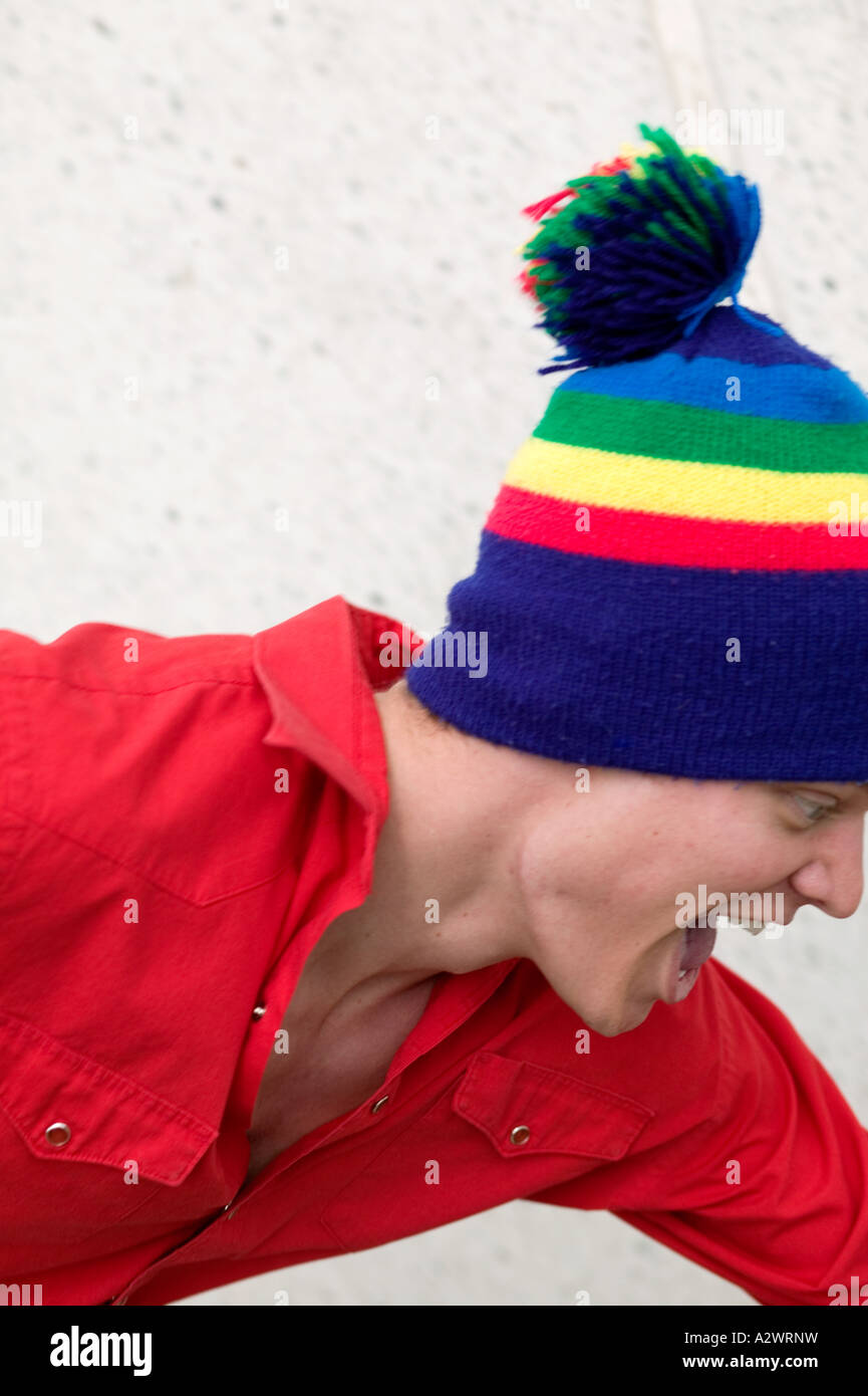 Young man shouting by wall Stock Photo - Alamy