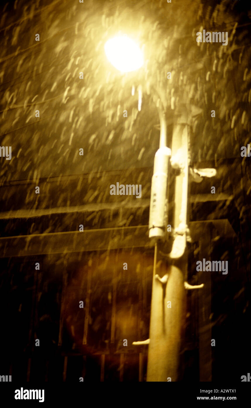 street light in intense snowfall in Aomori Japan Stock Photo - Alamy