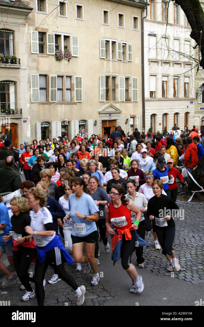 L'Escalade, women’s category, popular race in Geneva, Switzerland Stock ...